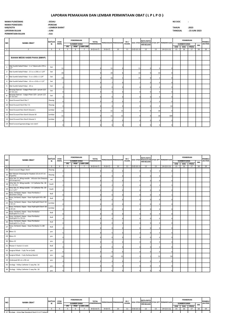 Lplpo 2020 Poskesdes Peresak Juni 2023 | PDF