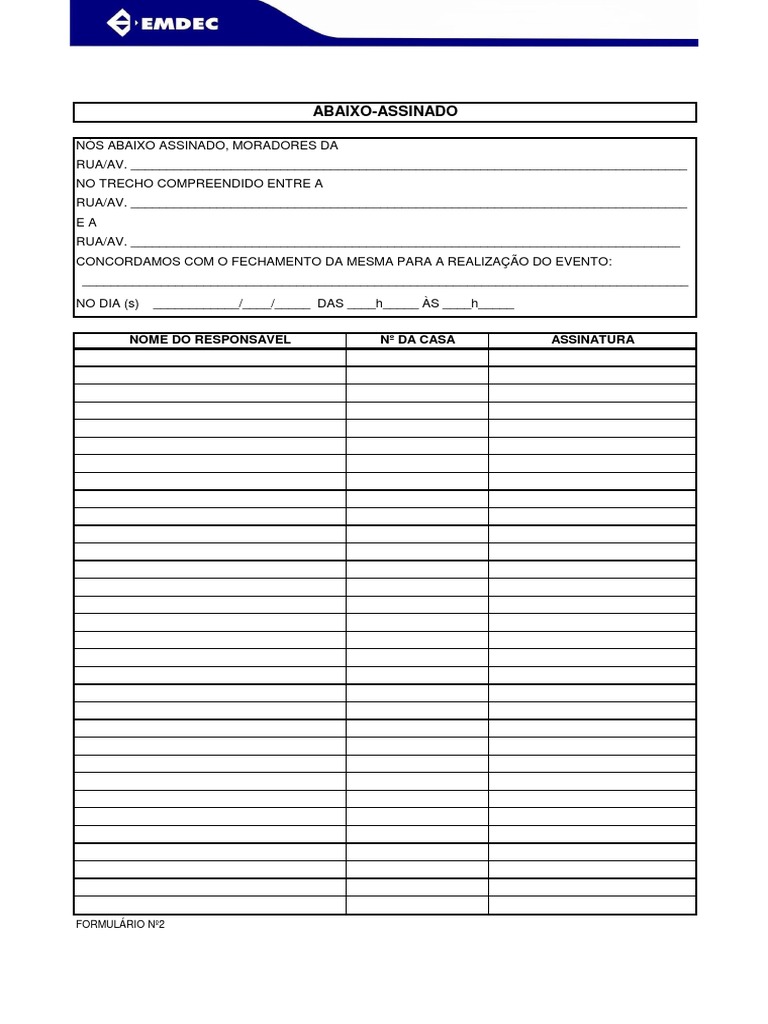 Modelo Abaixo Assinado | PDF