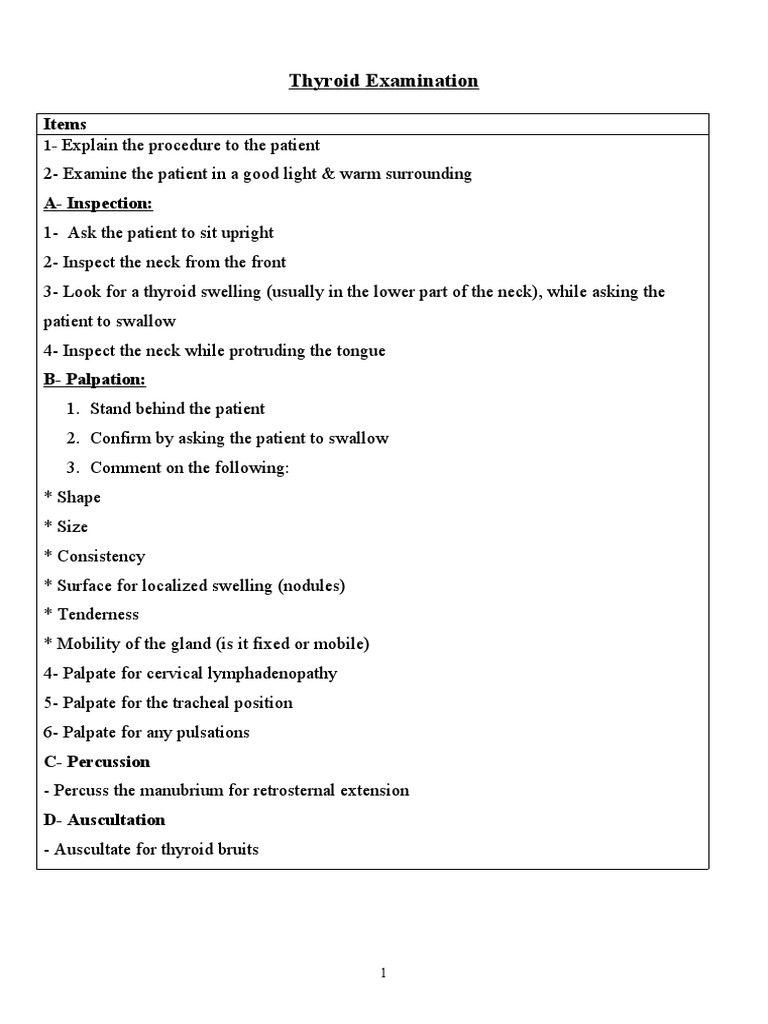 Checklist, Thyroid | PDF