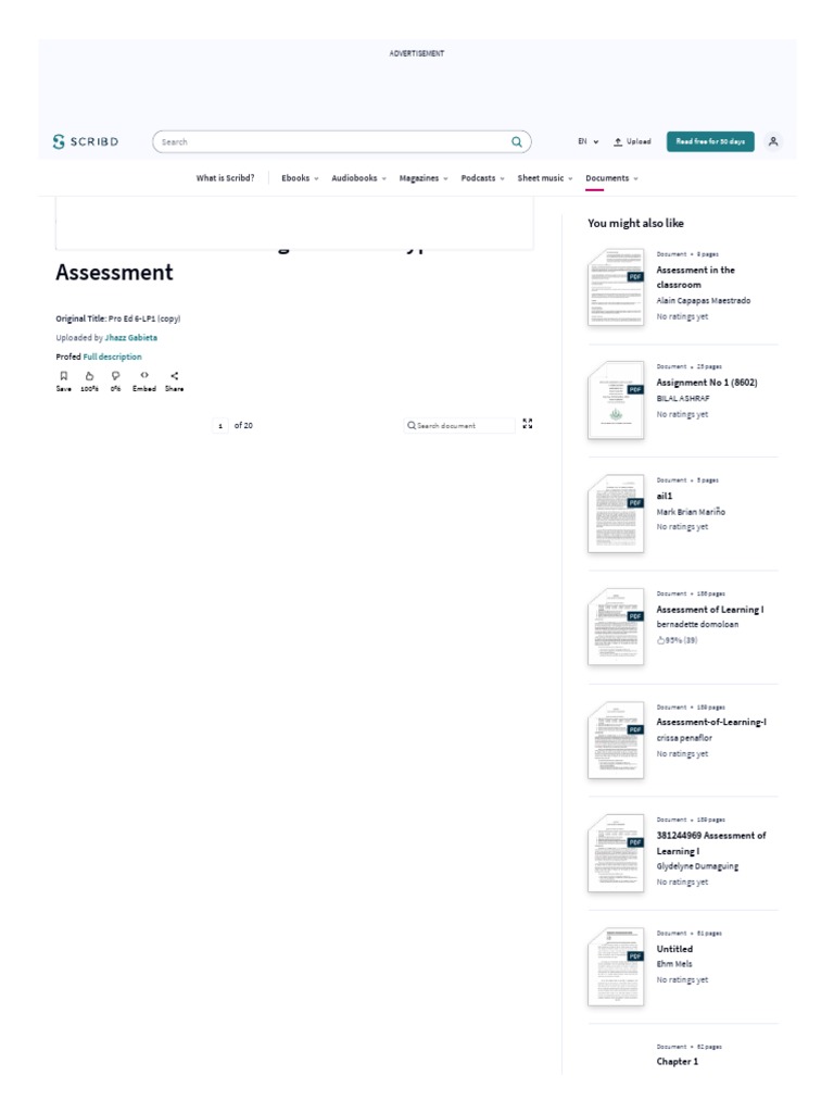 WWW Scribd Com Document 495774503 Pro Ed 6 LP1 | PDF