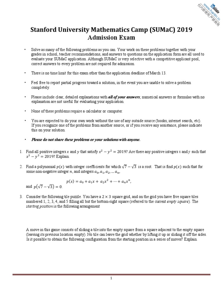 2019 Sumac | PDF | Polynomial | Discrete Mathematics