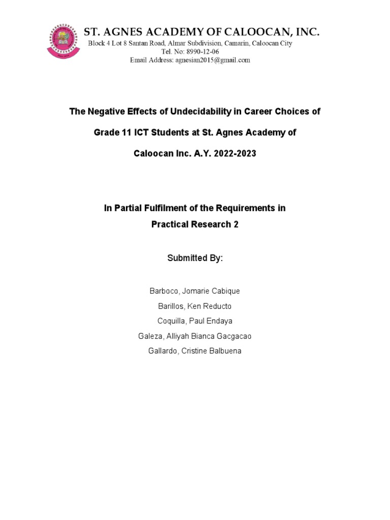 The Negative Effects of Undecidability in Career Choices of | PDF | Decision Making | Motivational