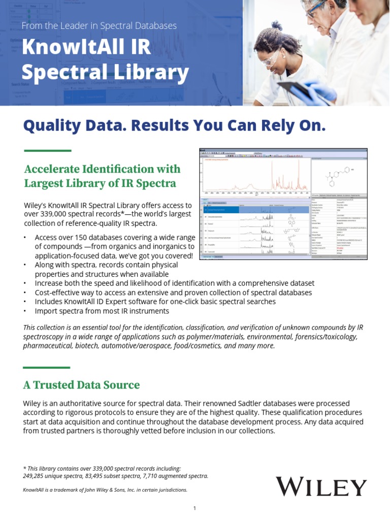 210414-Wiley KnowItAll IR Spectral Library Datasheet | PDF
