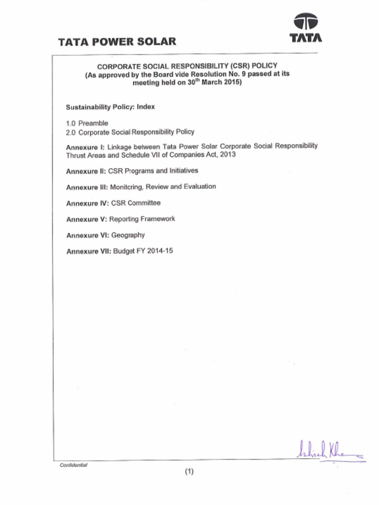 CSR Policy | PDF