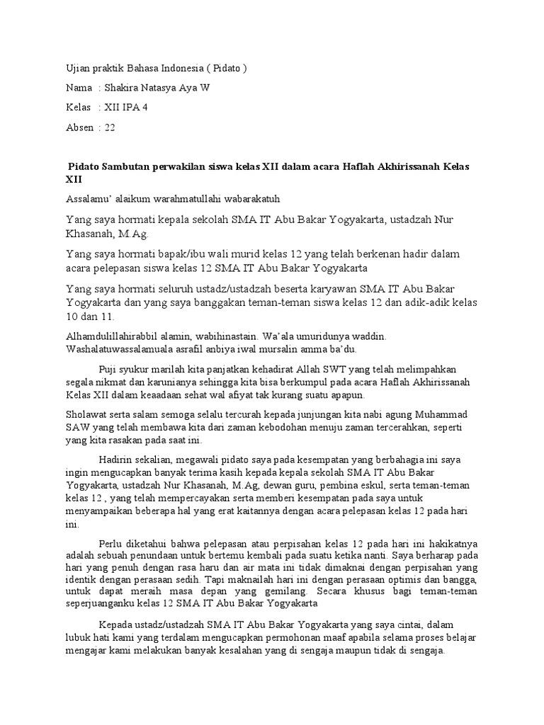 Uprak B Indo Pidato | PDF