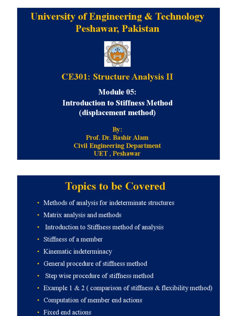 Module 5, Week 5, CE-301, Dr. Bashir Alam | PDF | Stiffness | Classical Mechanics