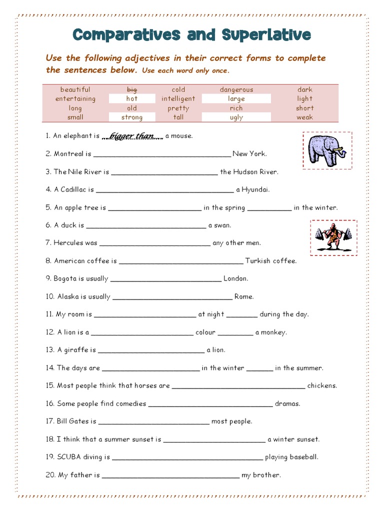 Comparative Adjectives 10 | PDF