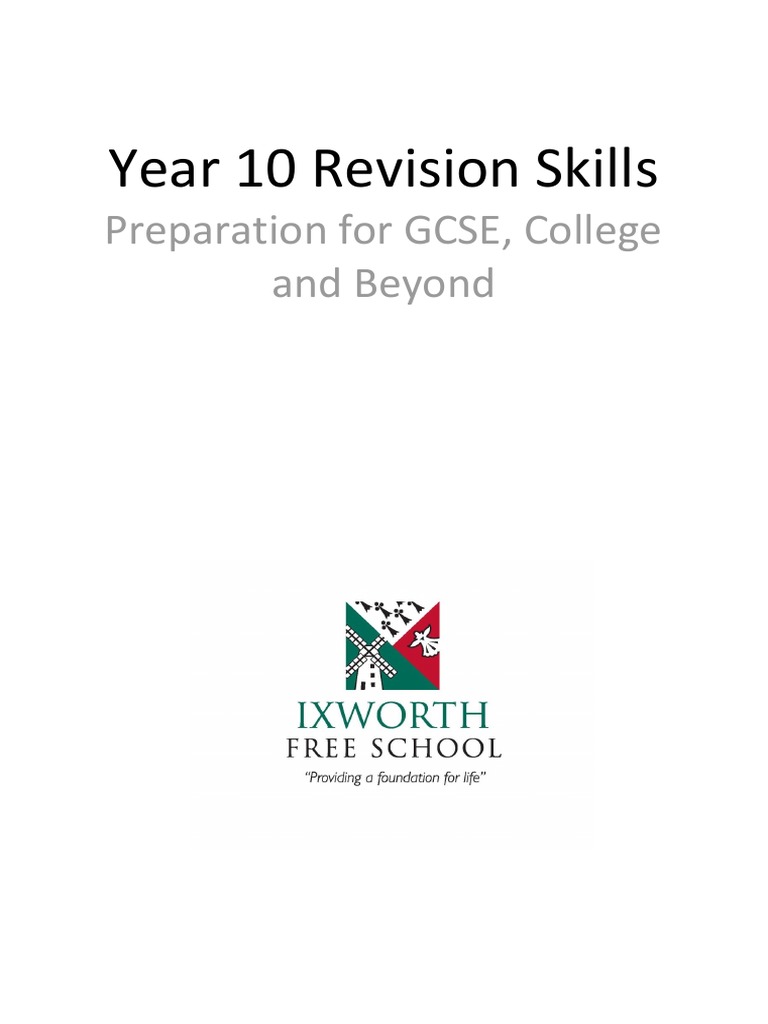 Year 10 Revision Skills Guide | PDF
