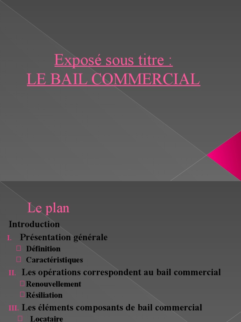 Guide du bail commercial en PDF | PDF | Droit privé | Économie