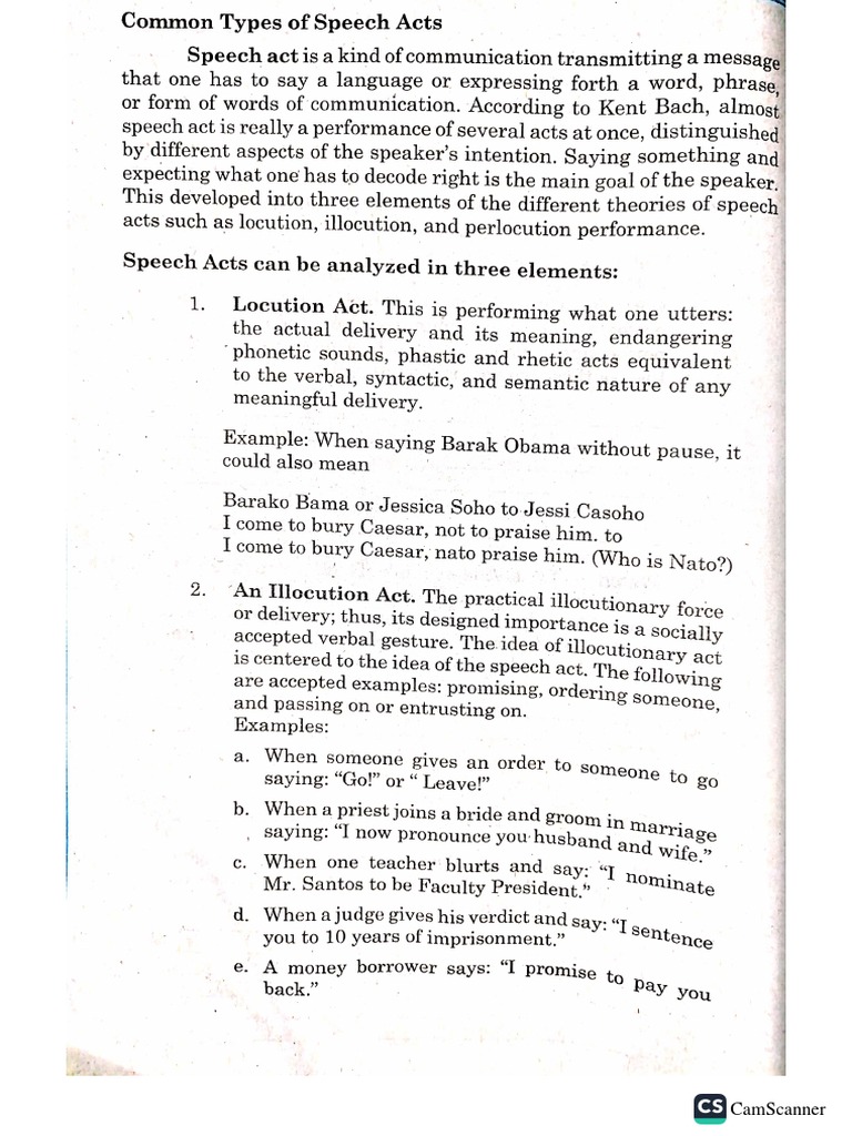 5-Common Types of Speech Acts | PDF