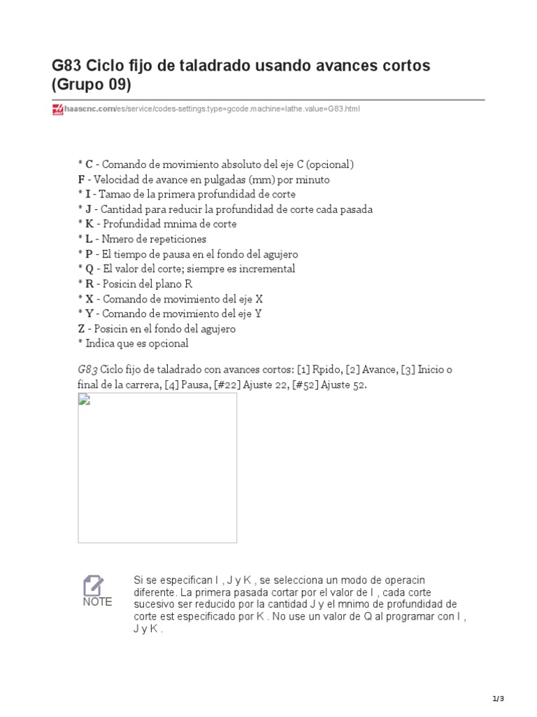 Ciclo Fijo de Barrenado G83 Haas | PDF