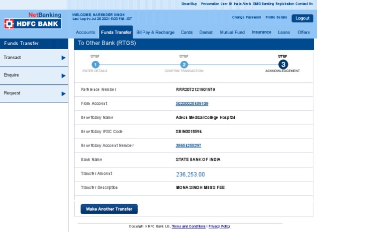 Welcome To HDFC Bank NetBanking | PDF