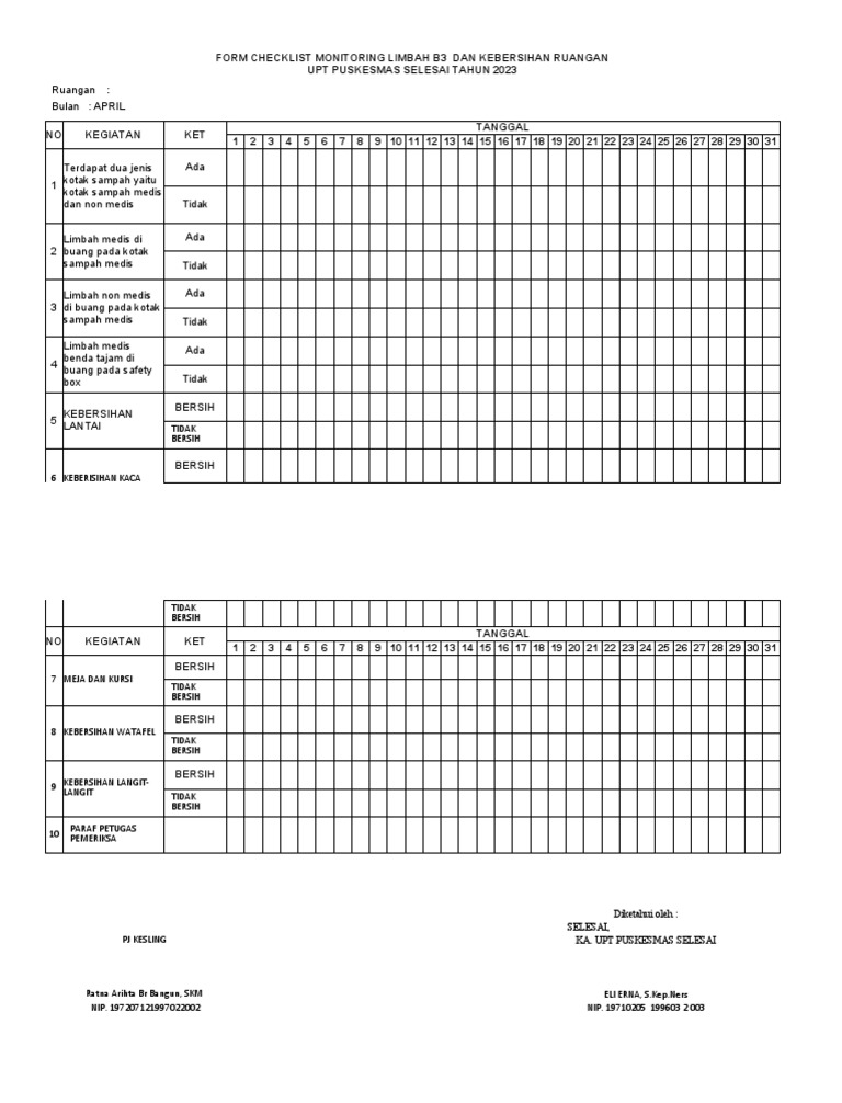 Form Checklist Limbah B3 | PDF