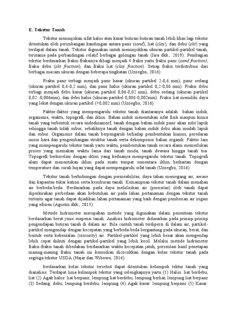 Klasifikasi dan Faktor Tekstur Tanah | PDF | Sains & Matematika