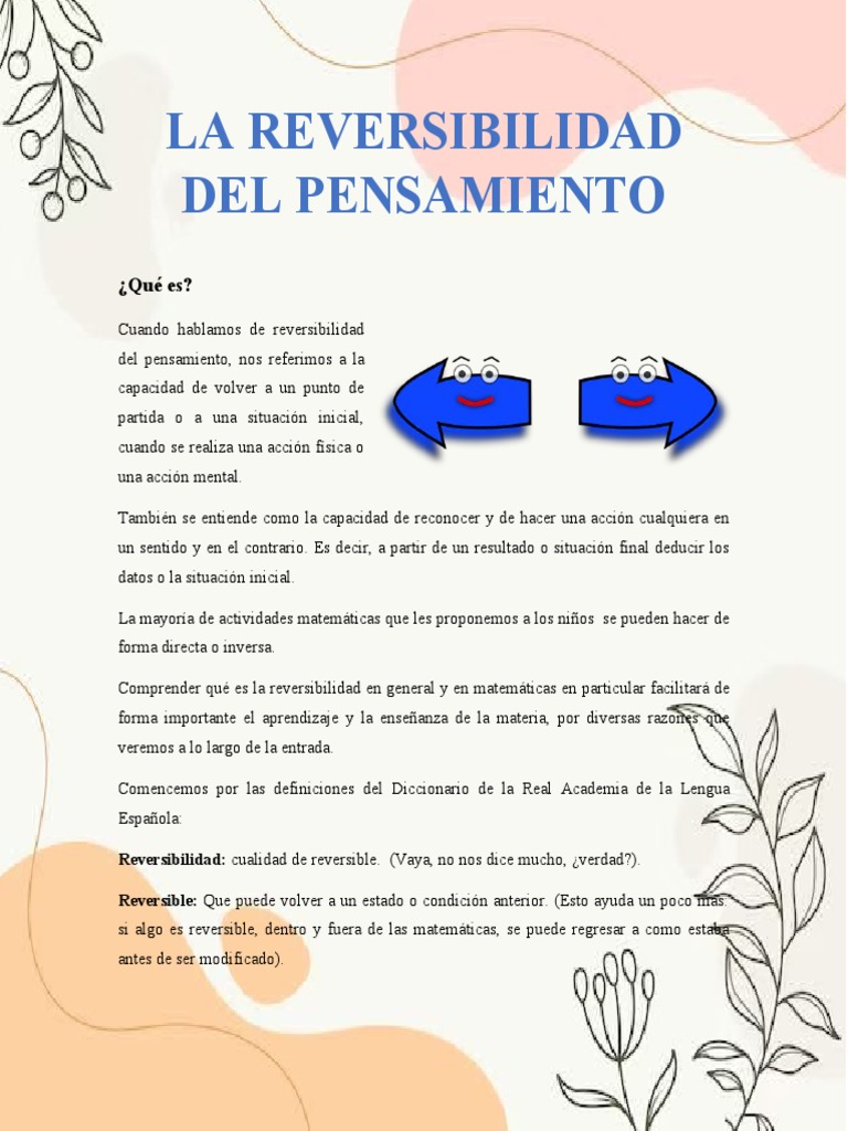 La Reversibilidad Del Pensamiento | PDF | Pensamiento | Método científico