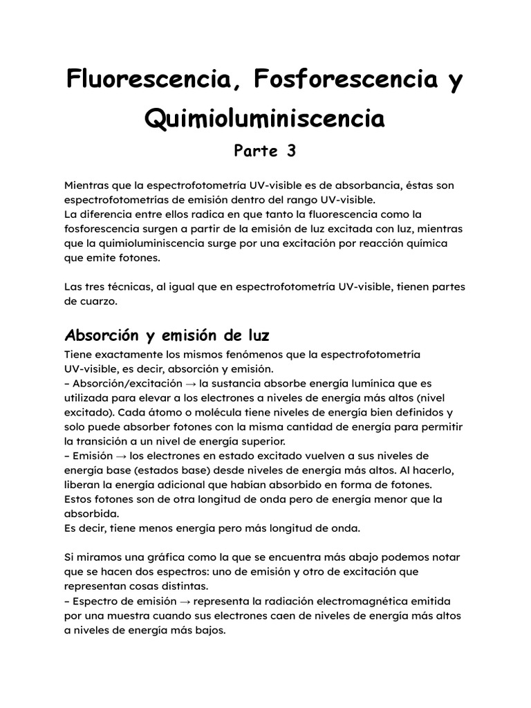 2.2 Fluorescencia, Fosforescencia y Quimioluminiscencia 16.40.26 | PDF