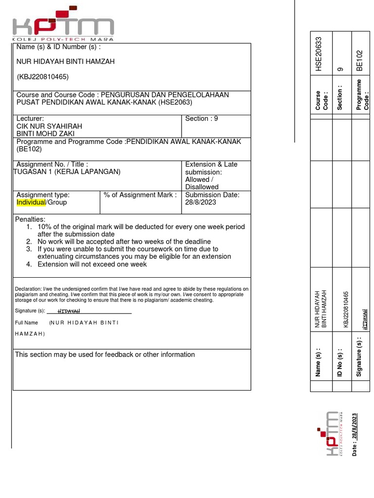 Cover Page (Tugasan 1) Miss Ira | PDF | Monotheism | Abrahamic Religions