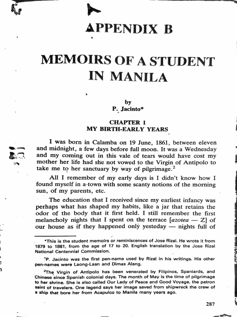 Gregorio F. Zaide - Memoirs of A Student in Manila | PDF