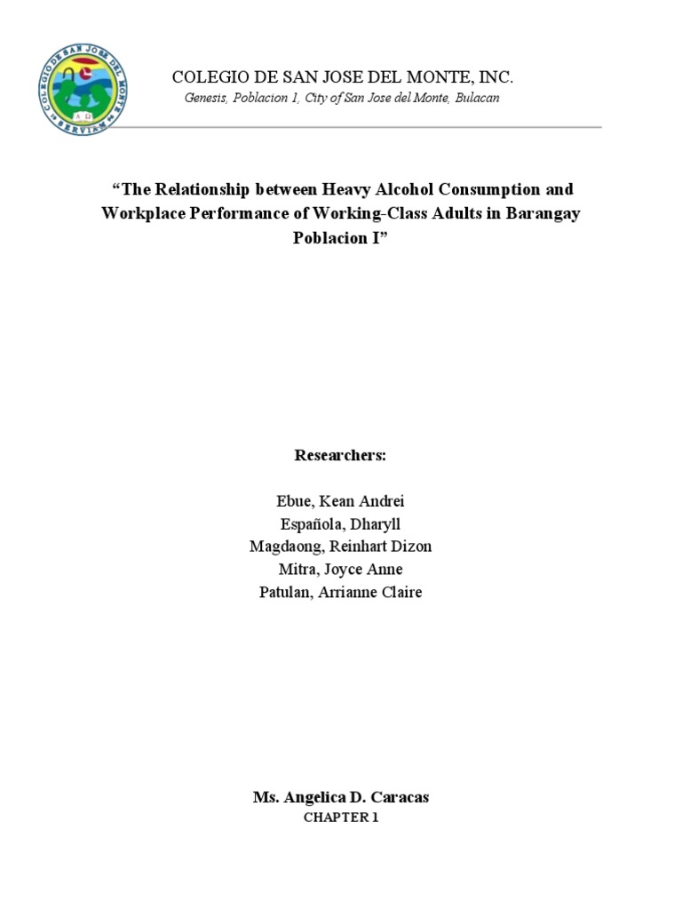 The Relationship Between Heavy Alcohol Consumption and Workplace ...