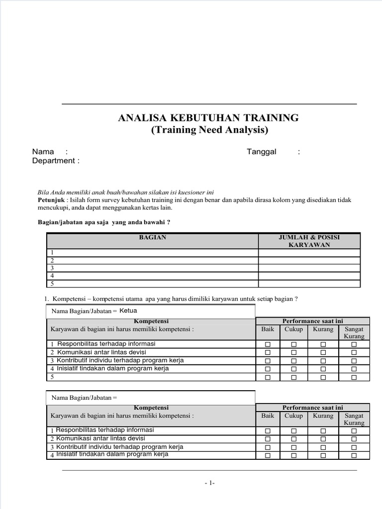 Dokumen - Tips - Form of Tna | PDF