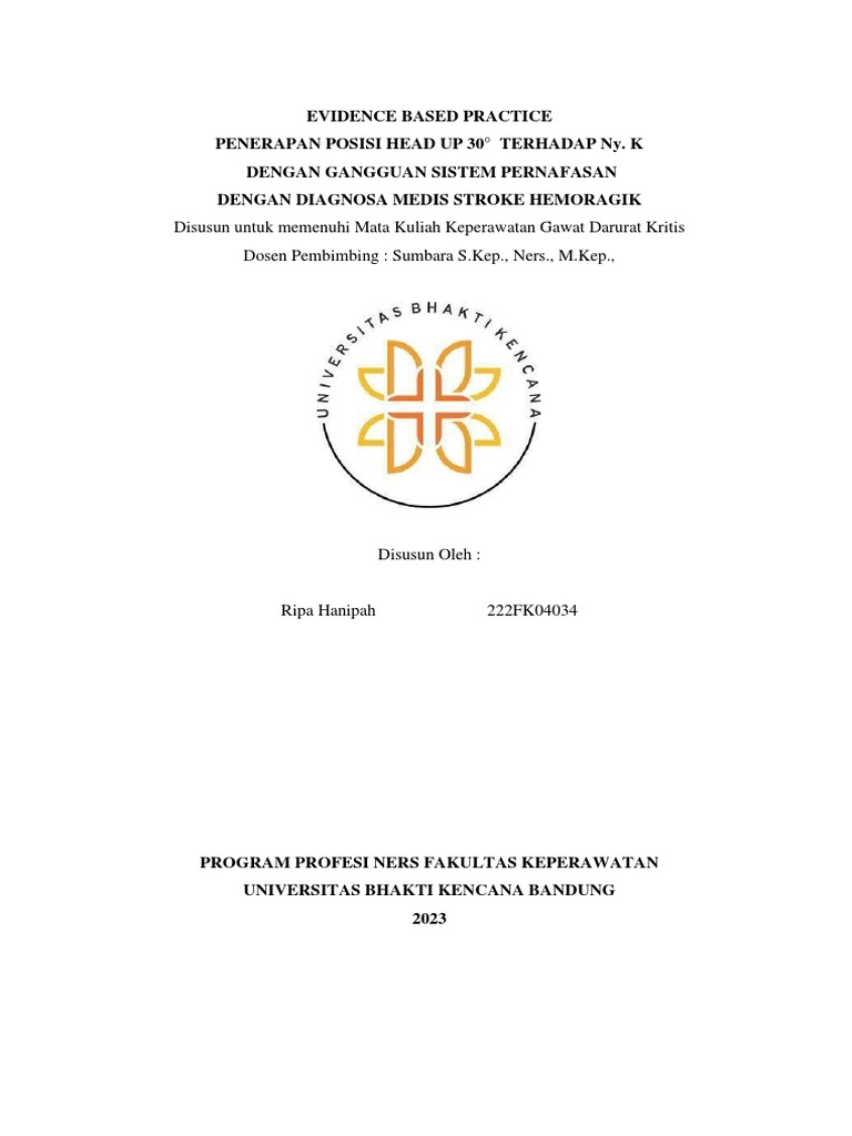 EBP STROKE Hemoragik | PDF | Sains & Matematika | Teknologi & Rekayasa