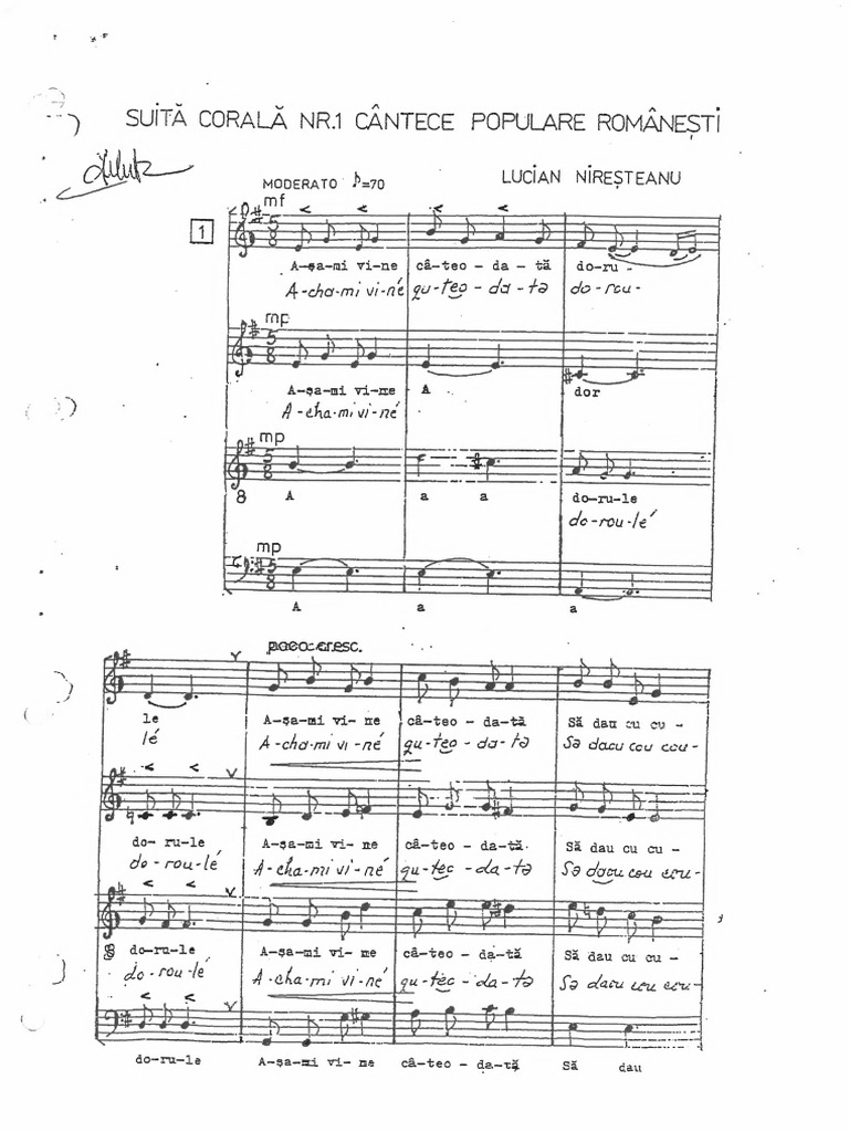 Suita Corala NR 1 - Lucian Niresteanu | PDF