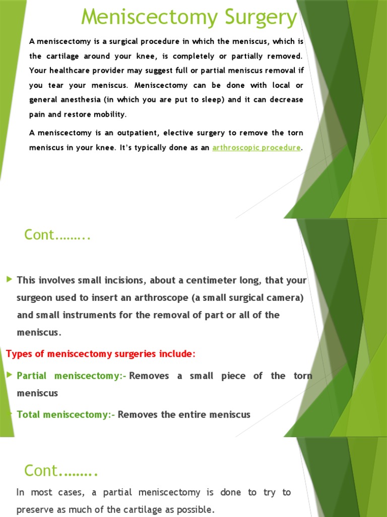 Meniscectomy Surgery | PDF