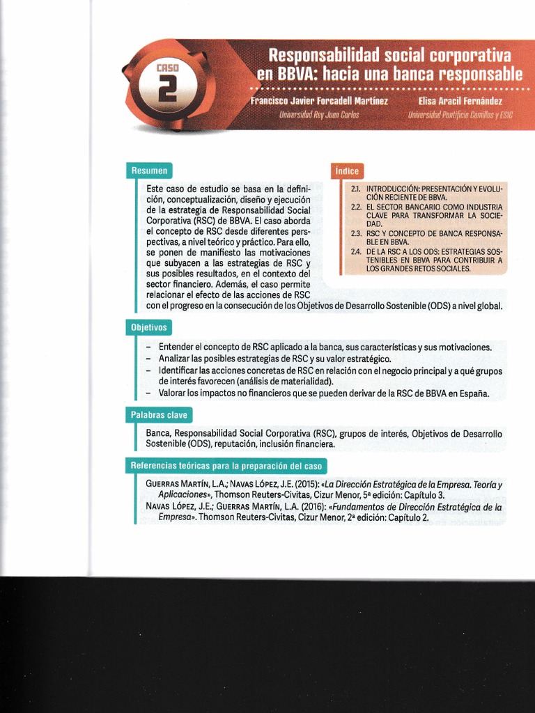 Caso 2. RSC en Bbva | PDF | Finanzas y dinero