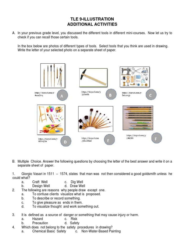 Grade 9 Drawing Tools and Activities | PDF | Language Arts & Discipline