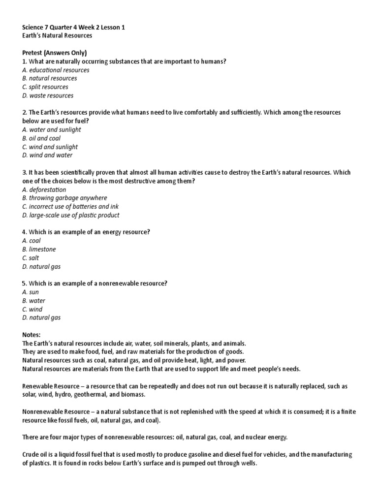 Science 7 Quarter 4 Week 2 Lesson 1-4 | PDF | Fuels | Fossil Fuels