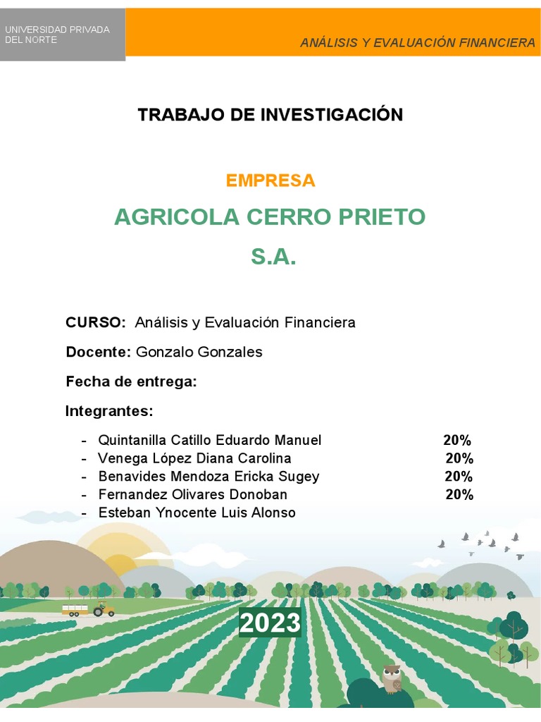 Empresa Agricola Cerro Prieto S.A. | PDF | Agricultura | Agua