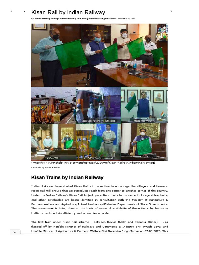 Kisan Rail by Indian Railway | PDF | Rail Transport | Vegetables