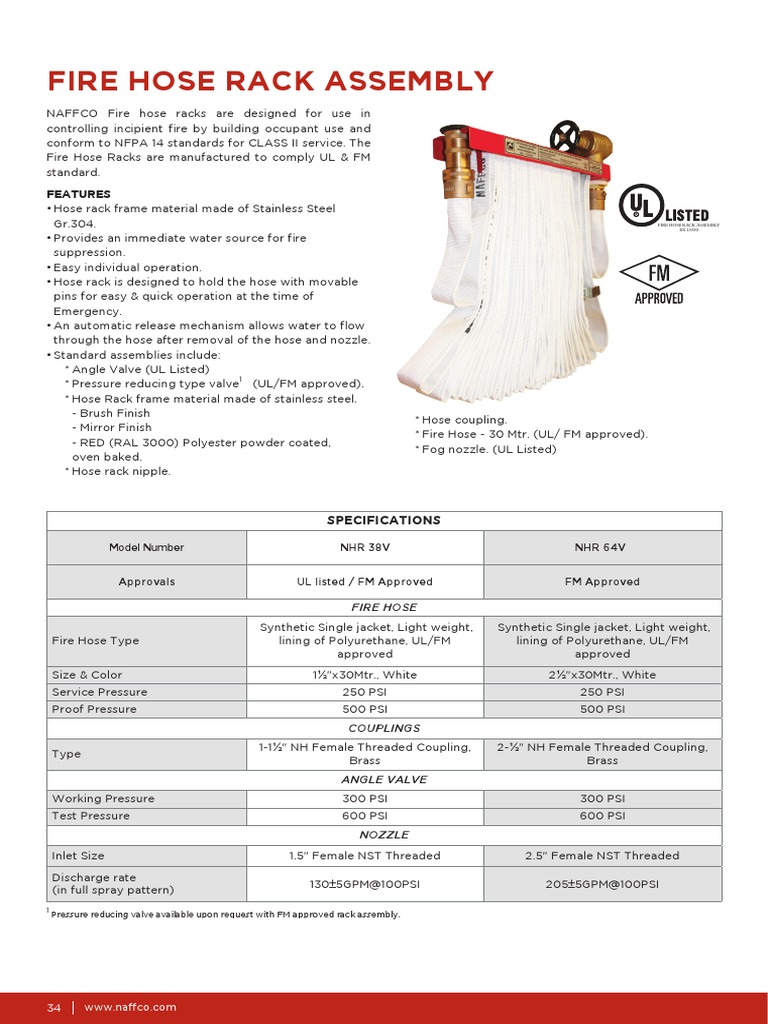 Fire Hose Rack Assembly Catalogue NHR 38V | PDF