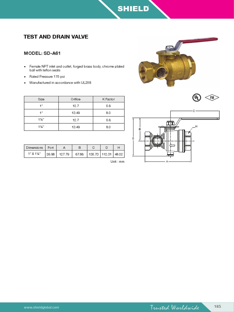 Test and Drain Valve Catalogue SD-A61 | PDF