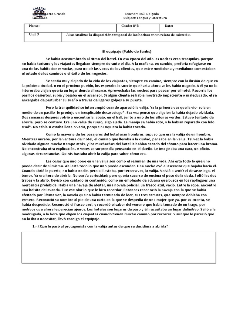 Guía Relato Policial 8vo B | PDF