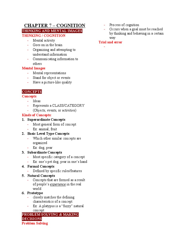 Cognitive Processes: Concepts & Problem Solving | PDF | Science ...