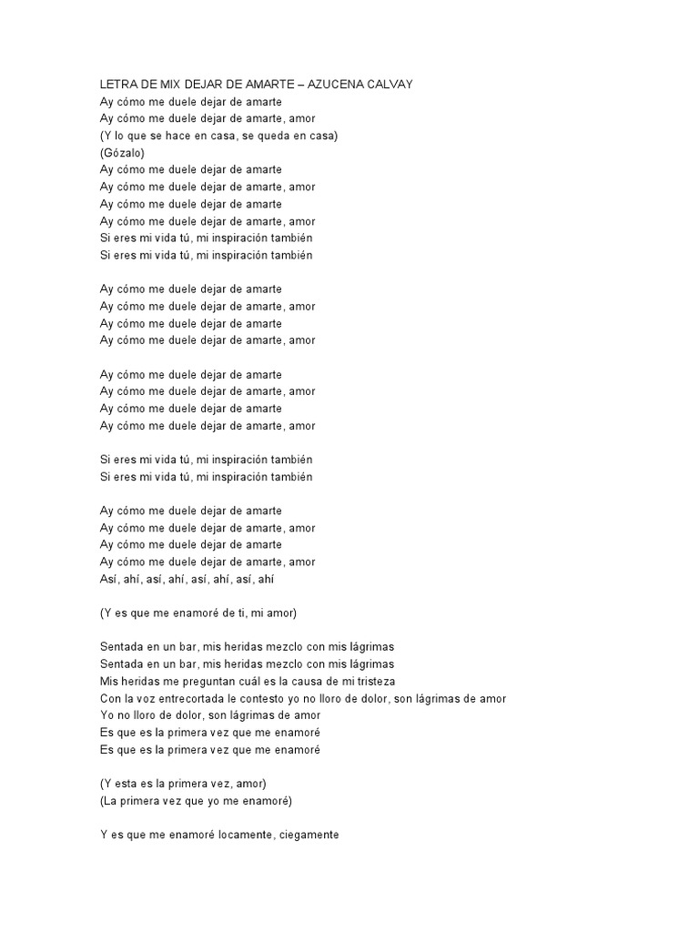 Azucena Calvay - Dejar de Amarte | PDF