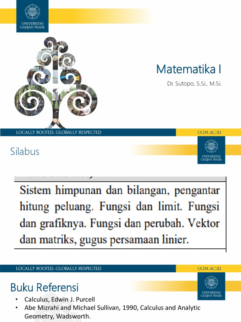 Matematika I: Dr. Sutopo, S.Si., M.Si | PDF | Sains & Matematika
