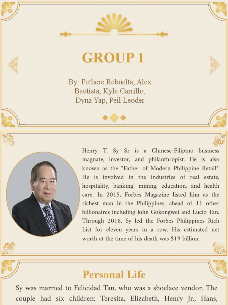 Group 1 Henry Sy | PDF | Companies Of The Philippines | Banks