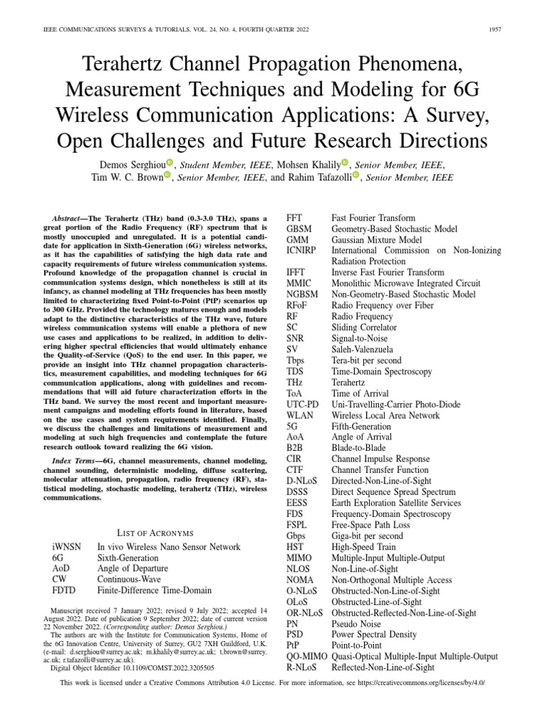 THZ Channel For 6G | PDF | Radio | Wireless