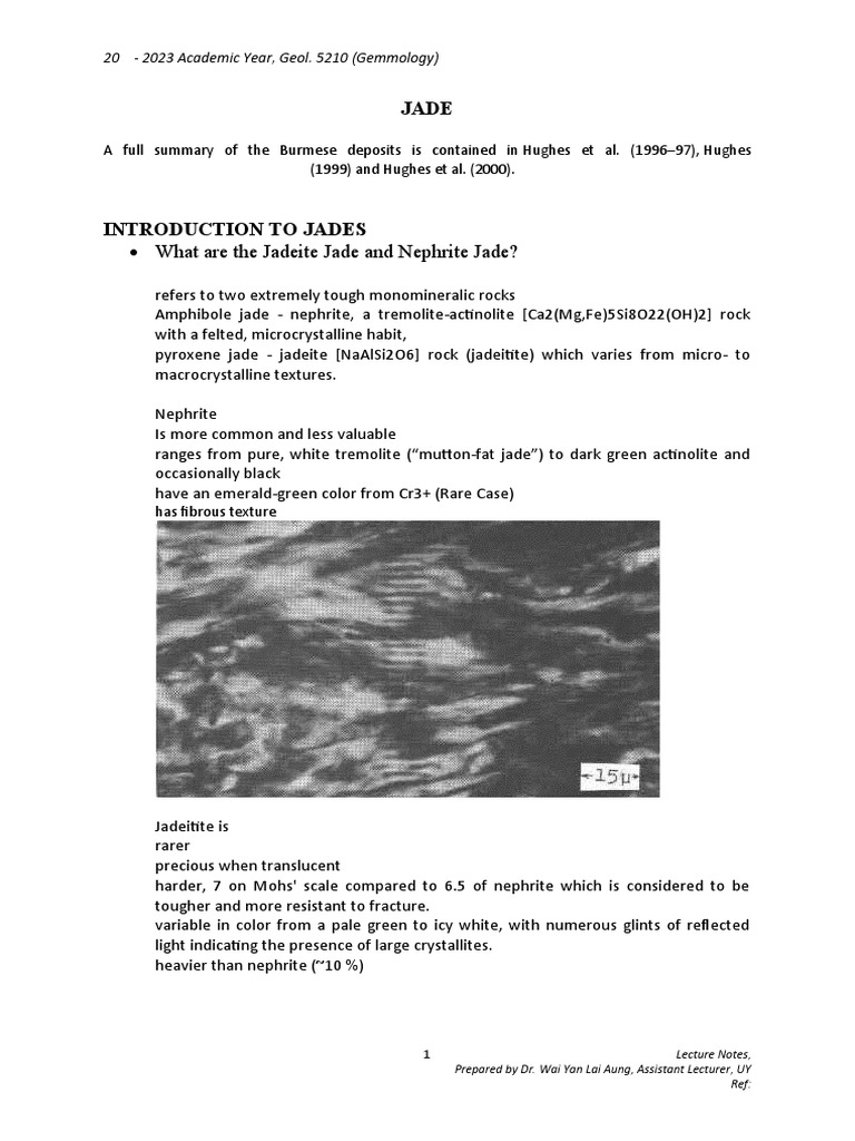 Geol.5210 Lecture-Notes Jade-Original | PDF | Materials