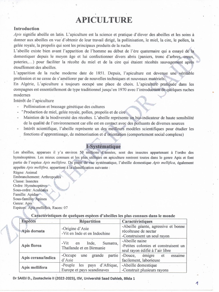 Zootechnie Apiculture | PDF