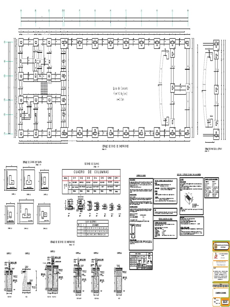 Cuadro de Columnas: C-1 C-2 C-3 C-4 CA-1 C-5 CA-0 | PDF