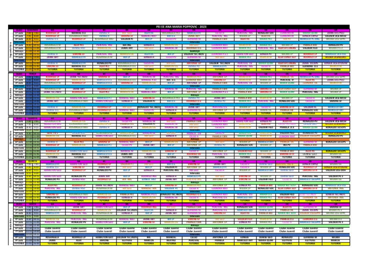 Modelo de Horário PEI 9h | PDF