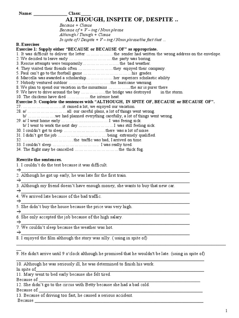 Although Despite | PDF