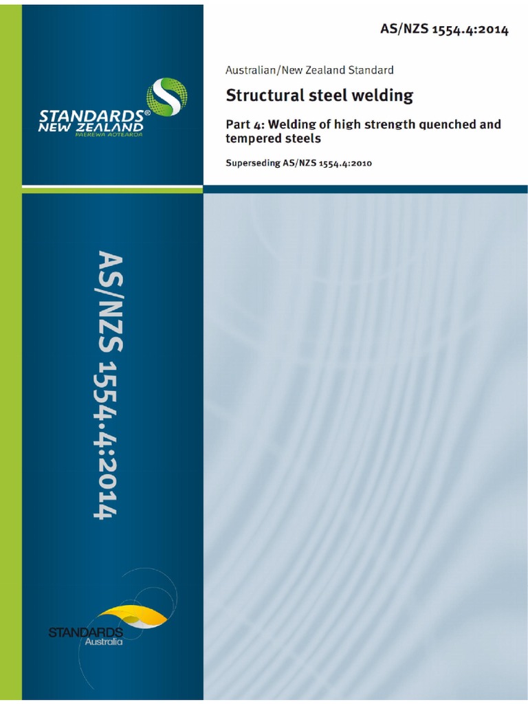 As 1554.4-2014 Welding of High Strength Quenched and Tempered Steels | PDF