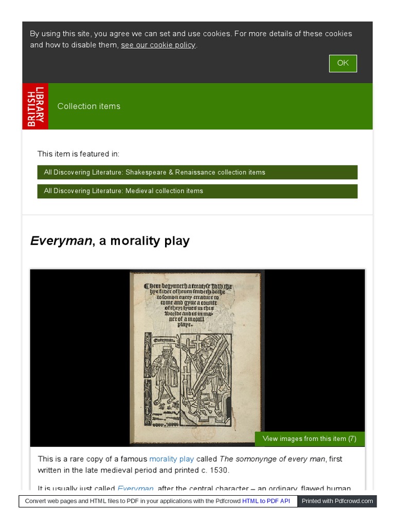 WWW BL Uk Collection Items Everyman A Morality Play | PDF