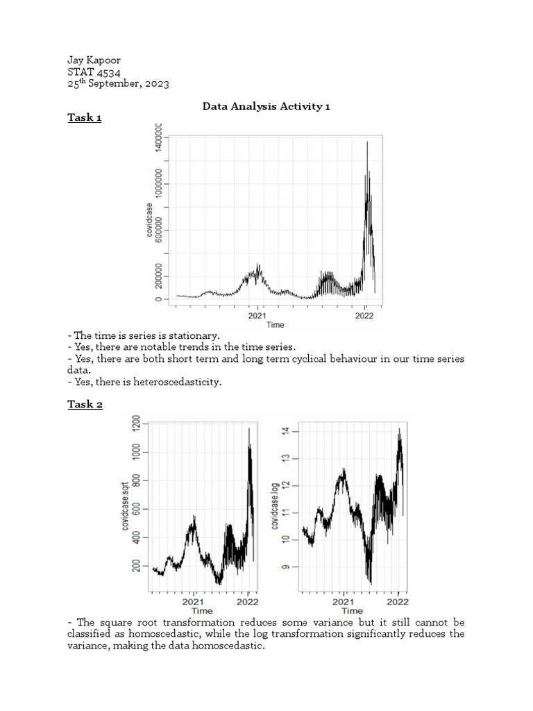 Data Analysis Activity 1 | PDF | Variance | Time Series