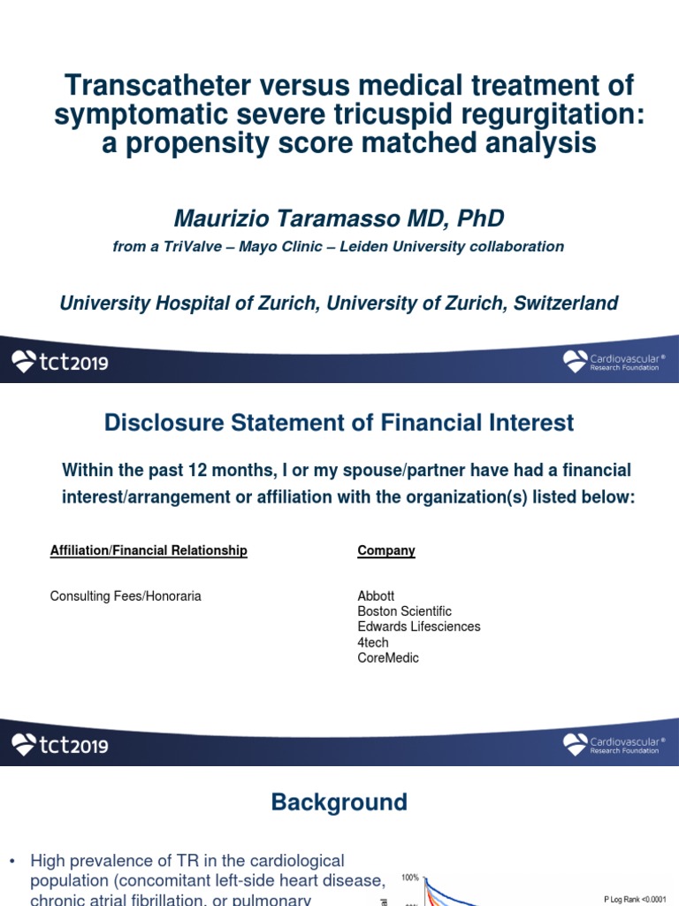 400pmET Transcatheter Tricuspid Valve Treatment TCT 2019 | PDF | Cohort Study | Causes Of Death