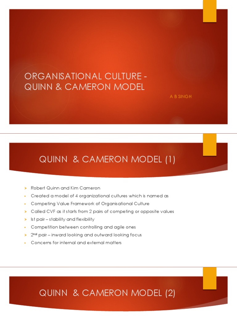 Quinn & Cameron Model of Orgn Culture | PDF | Business